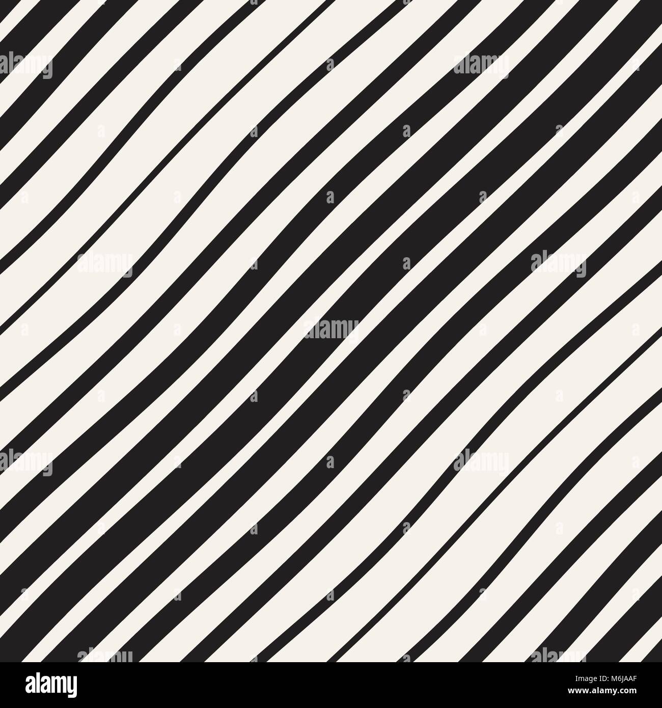 Vector seamless black and white hand drawn diagonal wavy lines gradient ...