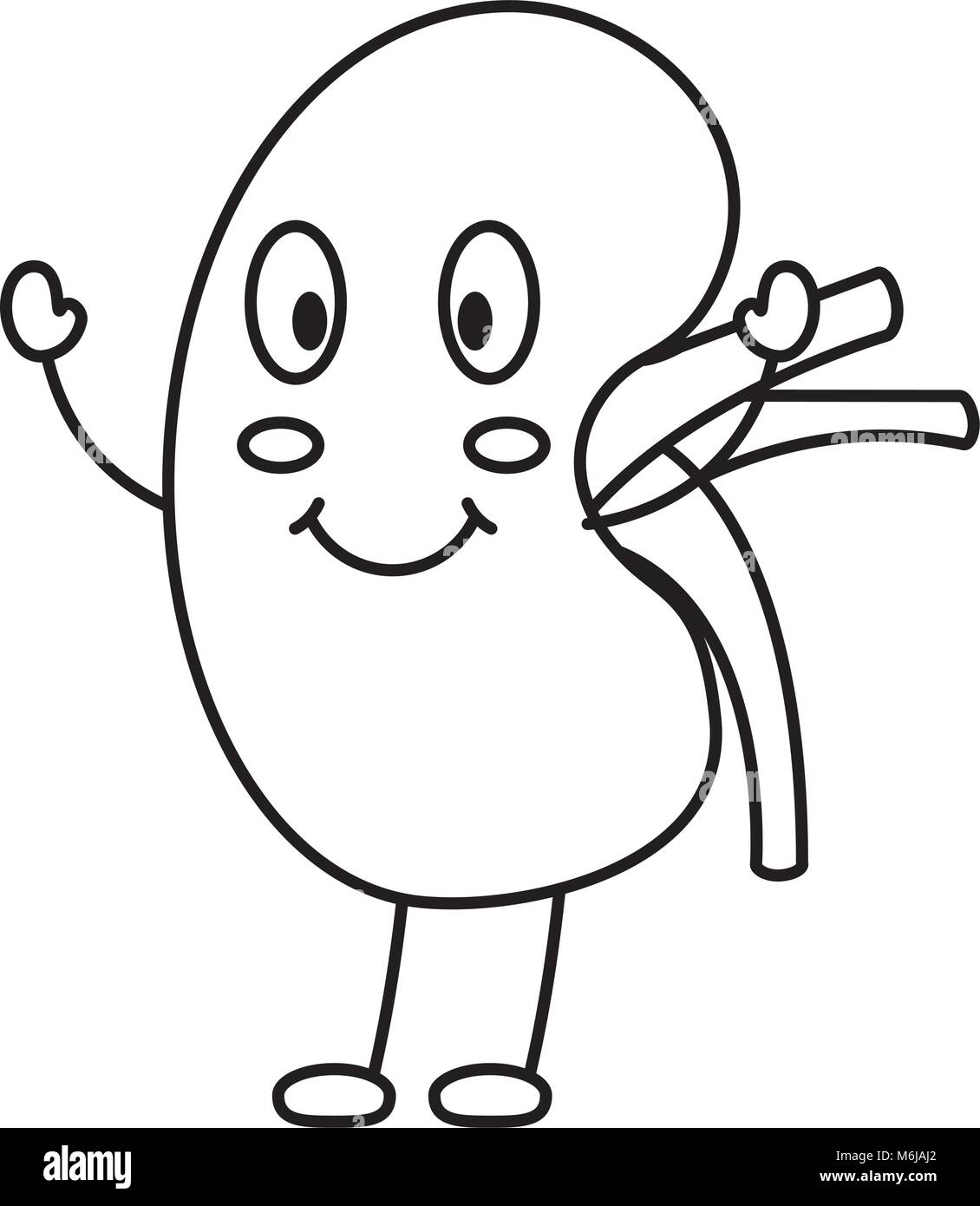 cartoon happy human kidney smiling character Stock Vector Image & Art ...