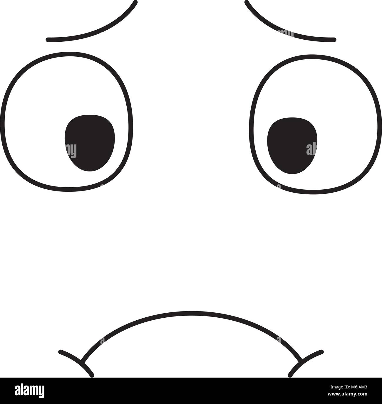 cute kawaii sad face expression cartoon Stock Vector Image & Art - Alamy