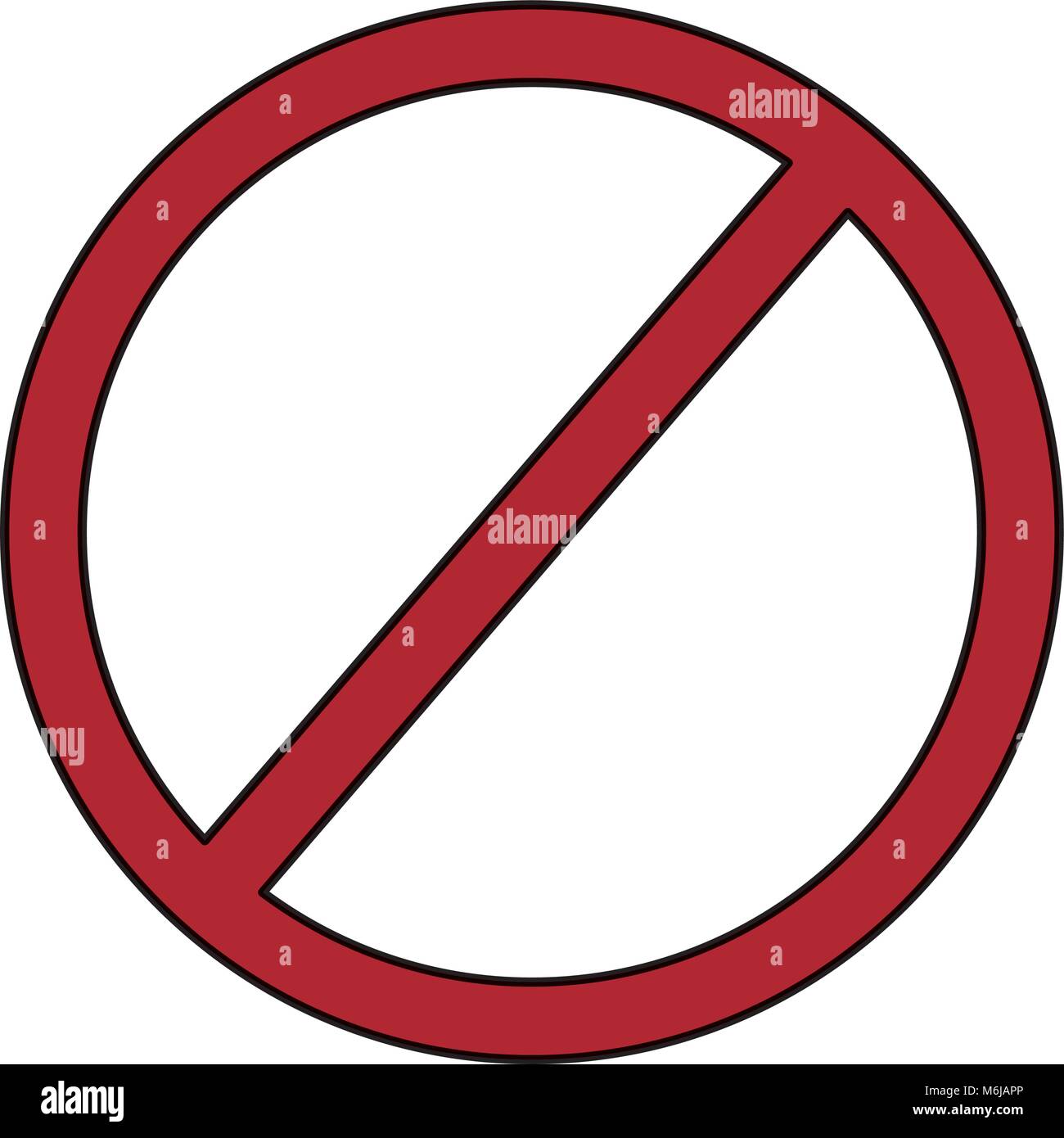 prohibition no symbol red round stop warning sign template Stock Vector ...