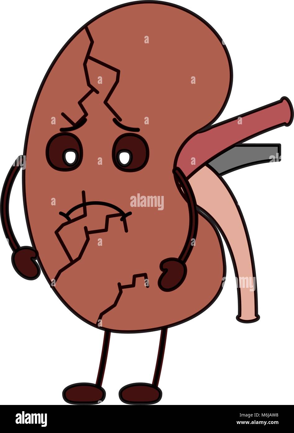 cartoon human kidney sick character Stock Vector Image & Art - Alamy