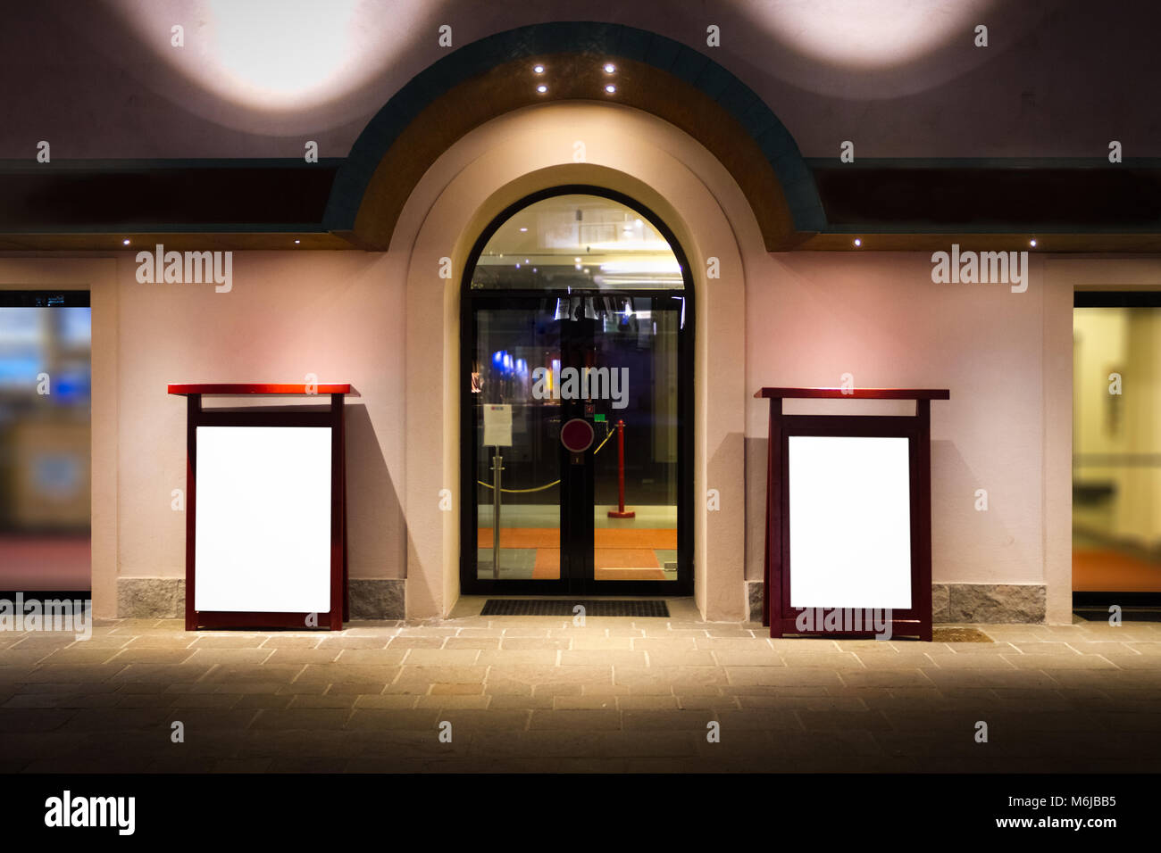 Theater Front Entrance Billboard Mockup Stock Photo - Alamy