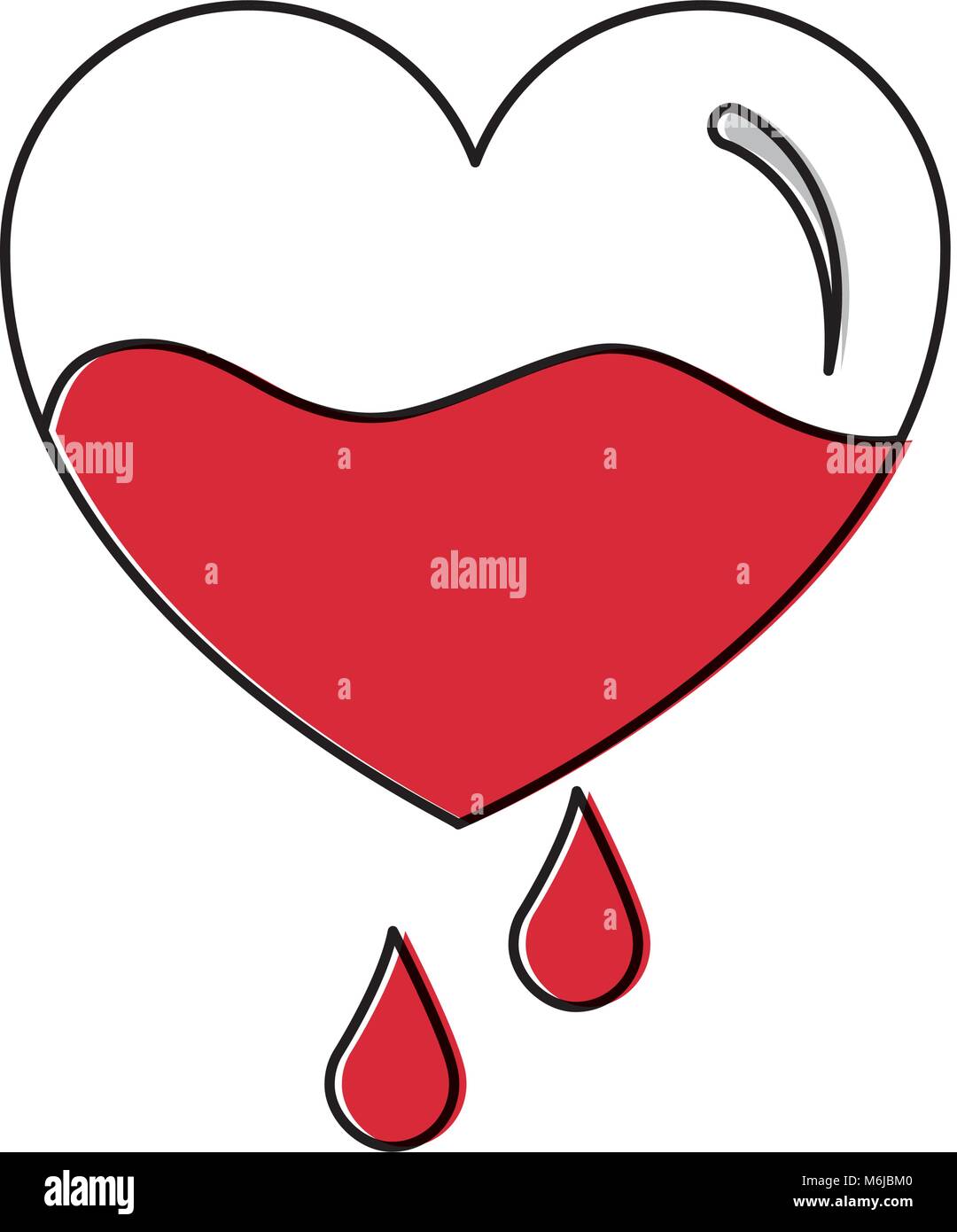 red heart blood drops falling prevention care Stock Vector Image & Art ...