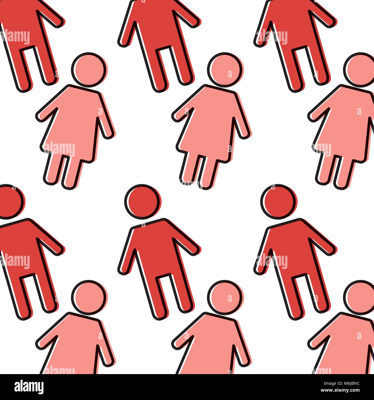 seamless pattern female and man characters Stock Vector Image & Art - Alamy