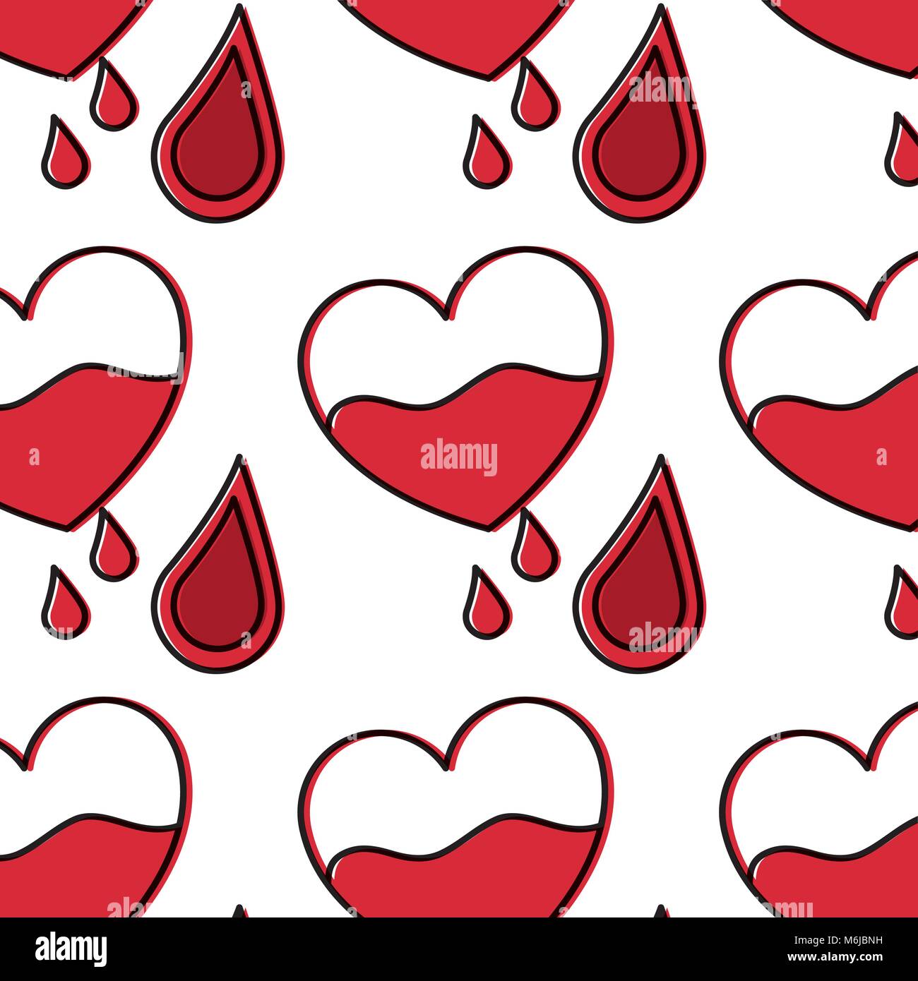 seamless pattern heart blood drops healthcare Stock Vector Image & Art ...