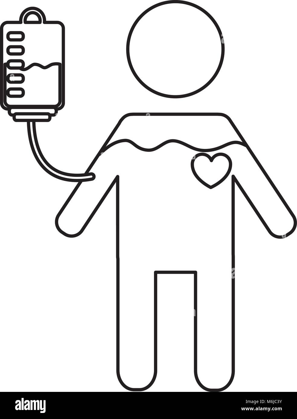 man pictogram full blood bag and heart Stock Vector Image & Art - Alamy