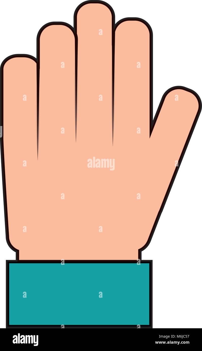 hand palm showing five finger stop Stock Vector Image & Art - Alamy