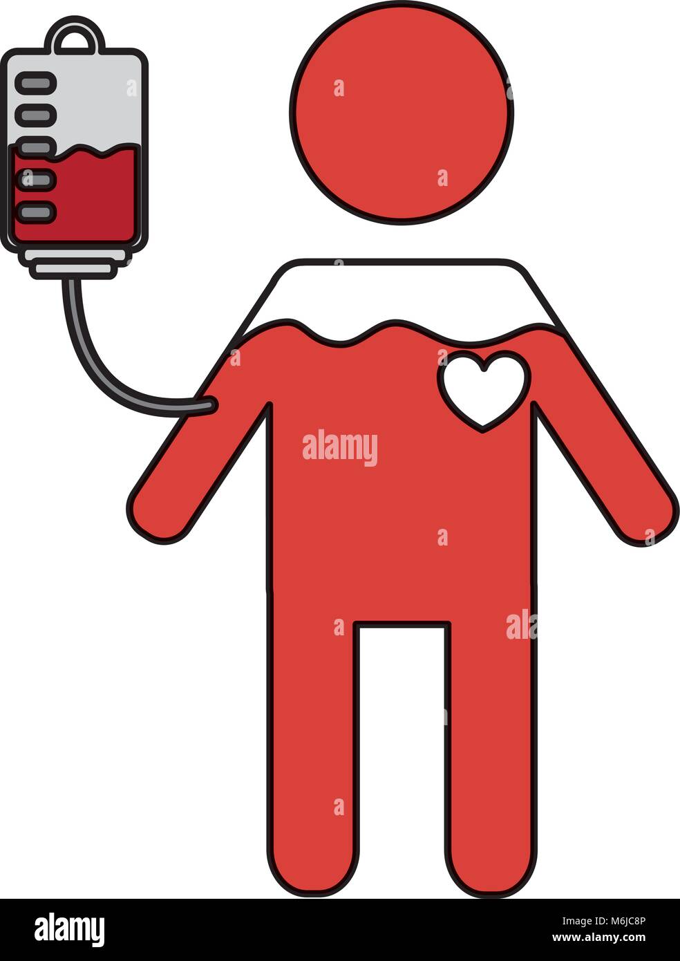 man pictogram full blood bag and heart Stock Vector Image & Art - Alamy