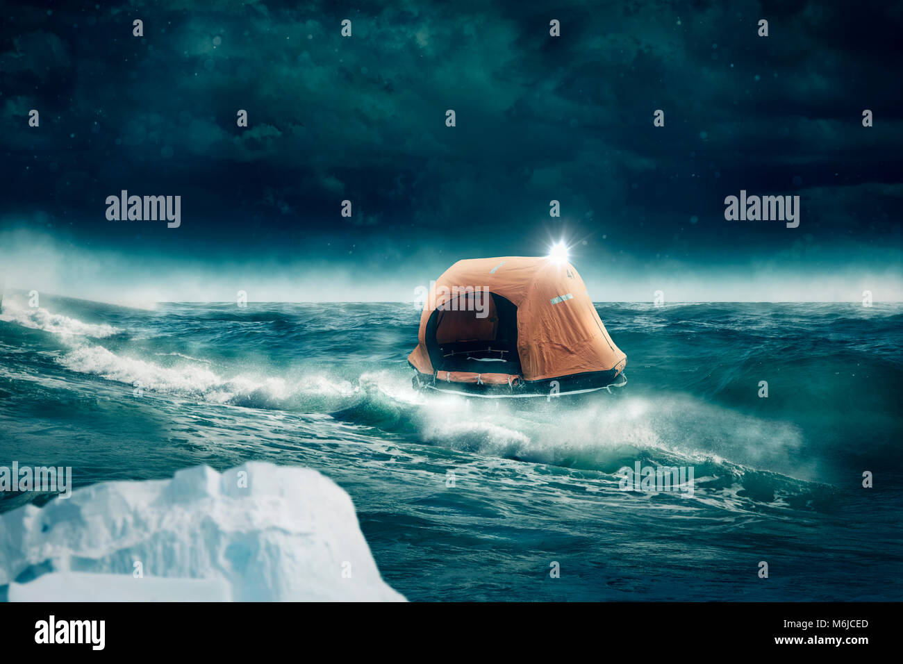 lifeboat drives on the sea Stock Photo - Alamy