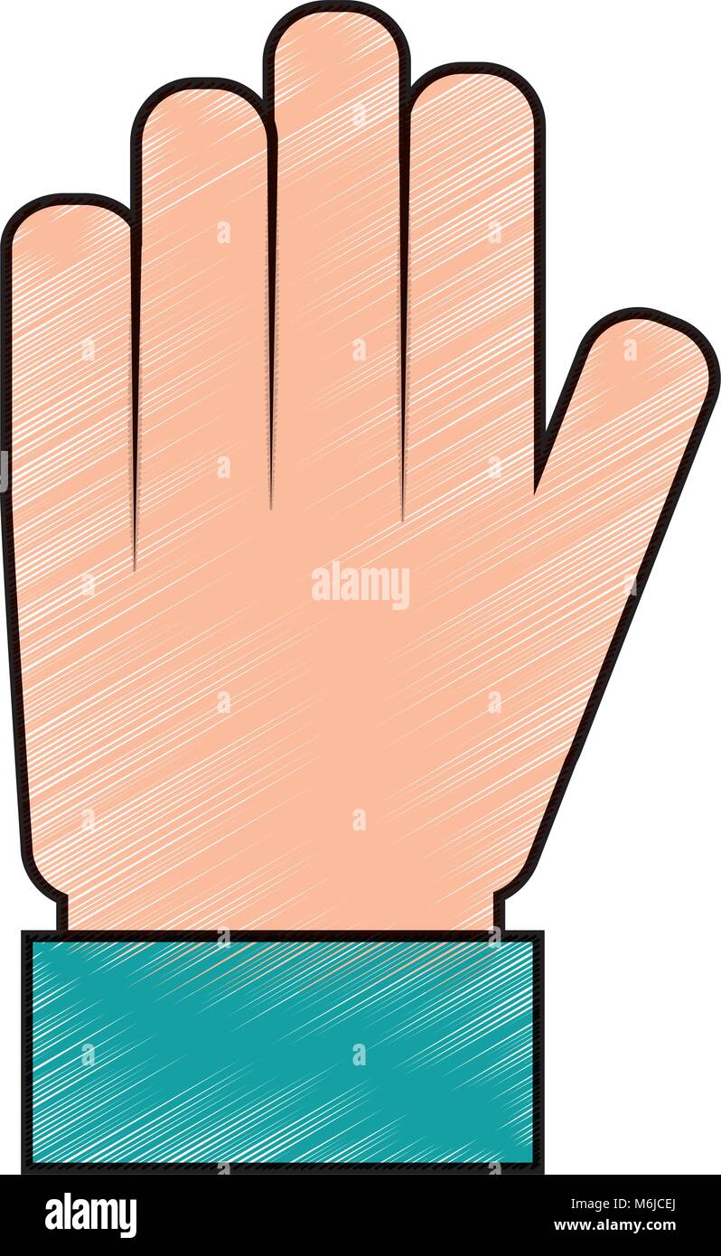 hand palm showing five finger stop Stock Vector Image & Art - Alamy