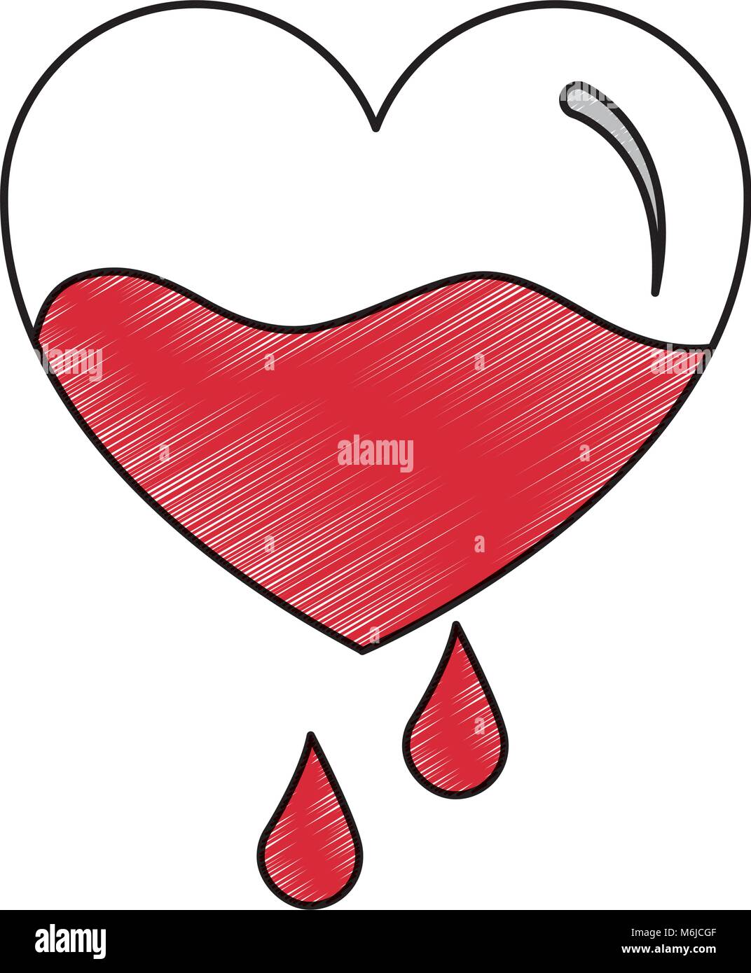 red heart blood drops falling prevention care Stock Vector Image & Art ...