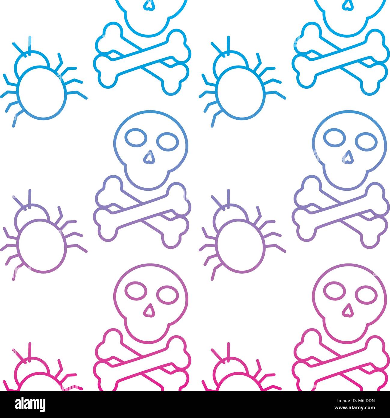 technology virus bug skull bones alert pattern Stock Vector Image & Art ...