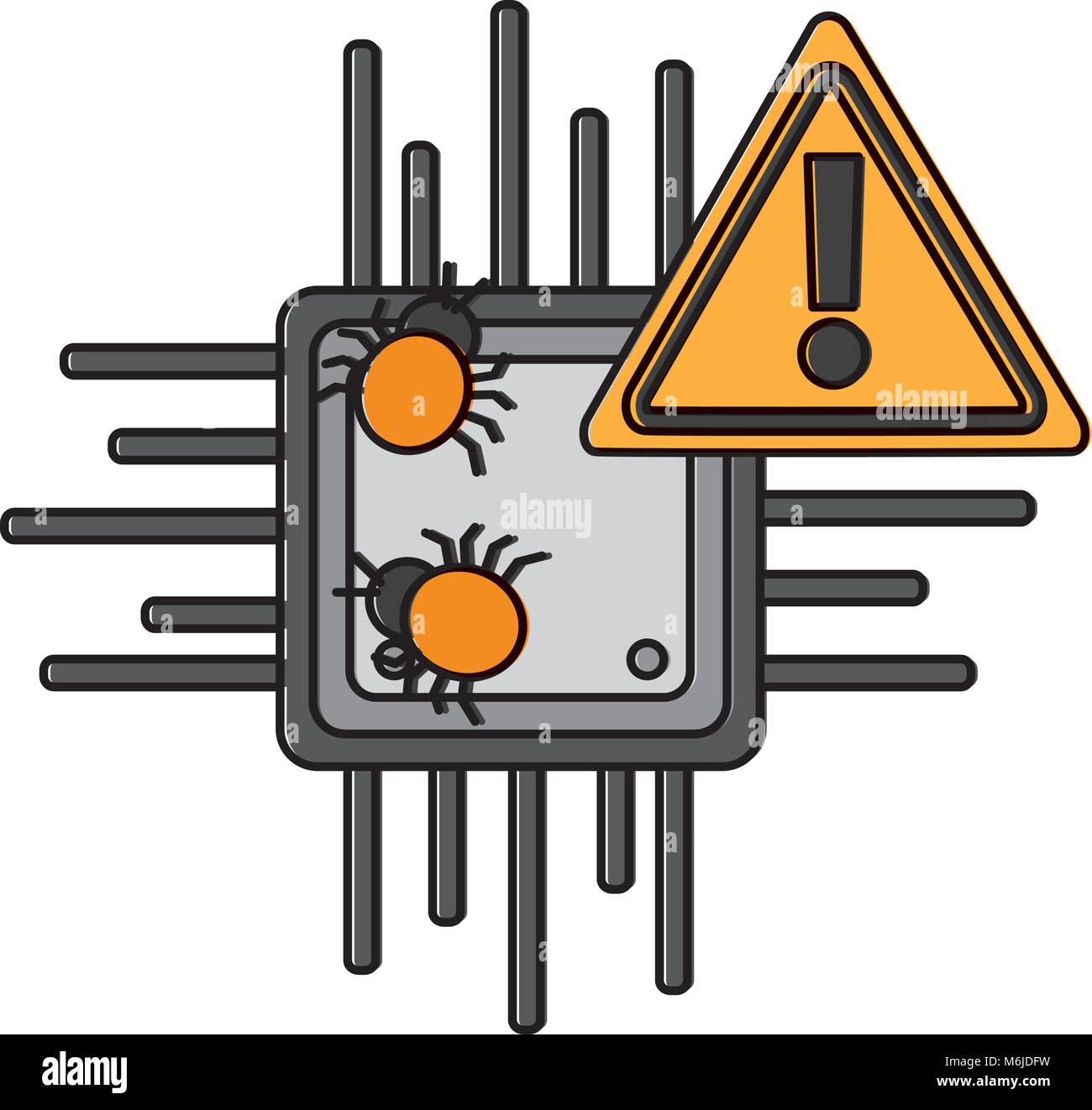 motherboard warning bug virus data hazard Stock Vector Image & Art - Alamy
