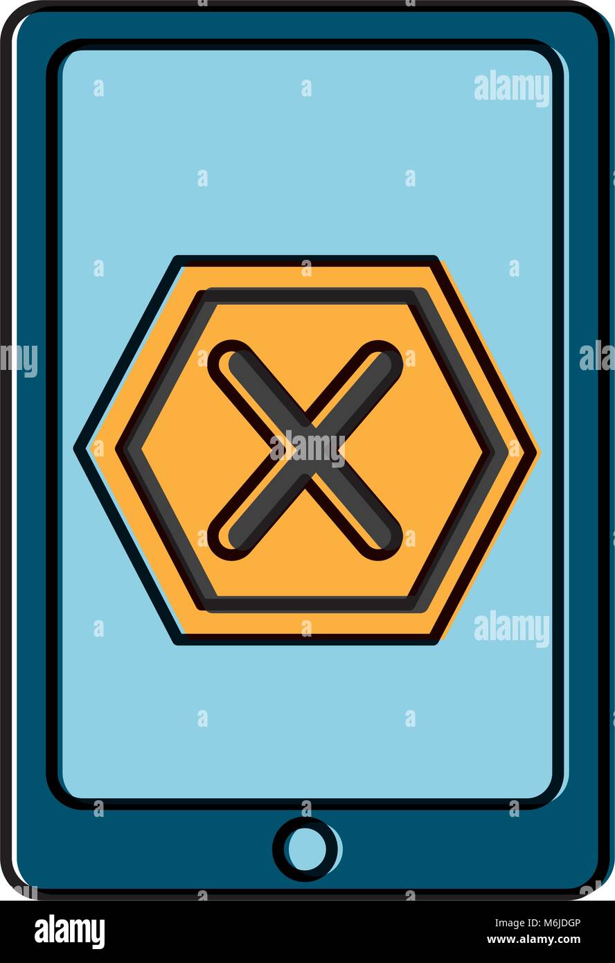 smartphone data error hazard sign Stock Vector Image & Art - Alamy