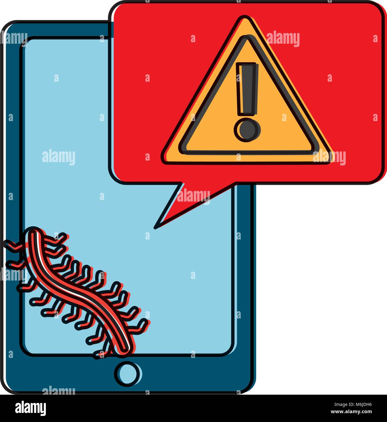 mobile phone and worm virus message alert Stock Vector Image & Art - Alamy