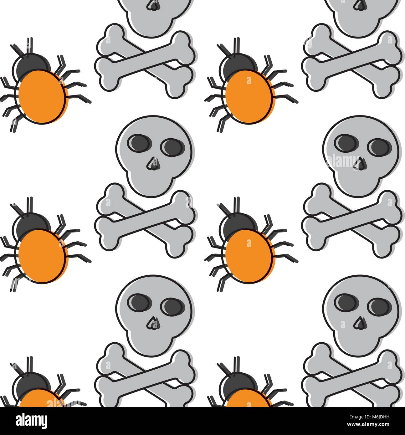 technology virus bug skull bones alert pattern Stock Vector Image & Art ...