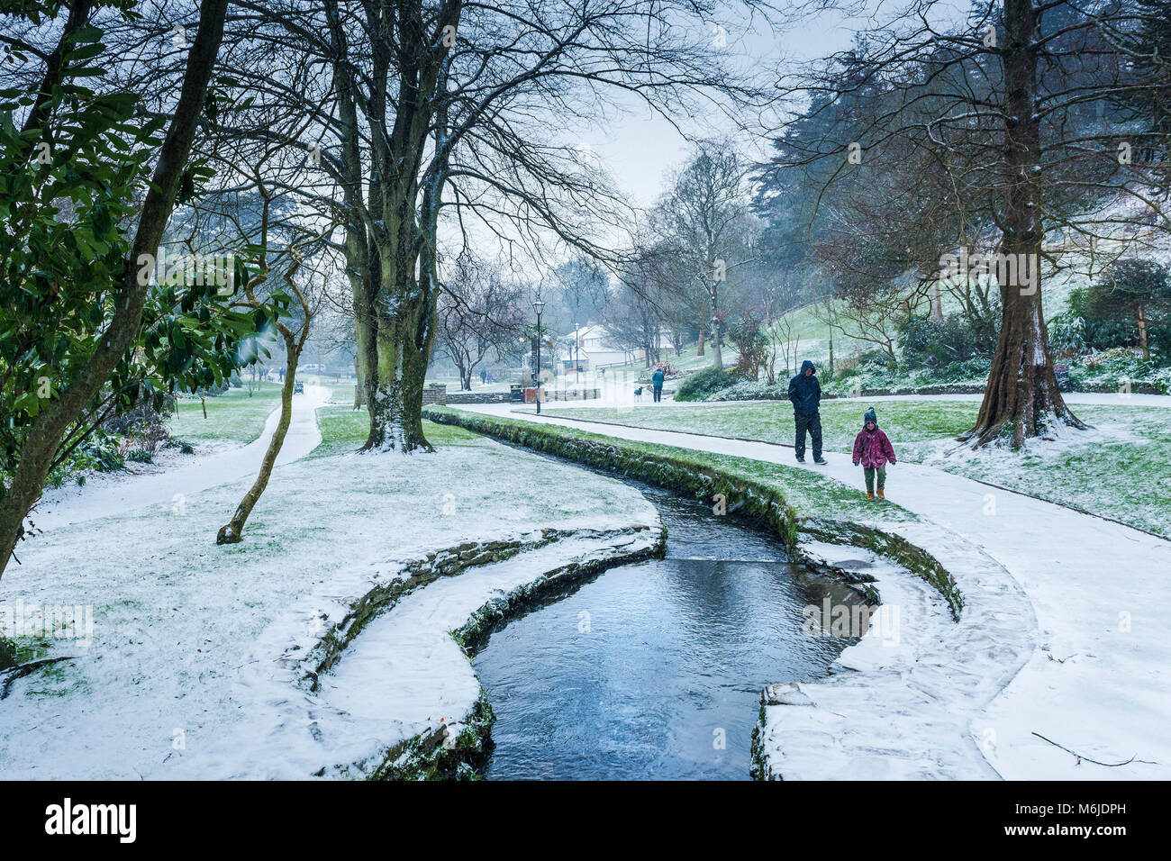 A winter scene in Trenance Gardens in Newquay Cornwall Stock Photo - Alamy