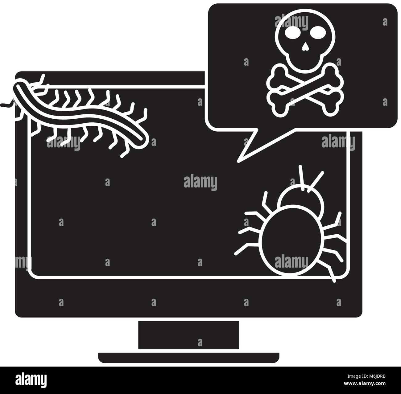 monitor computer worm bug virus alert Stock Vector Image & Art - Alamy