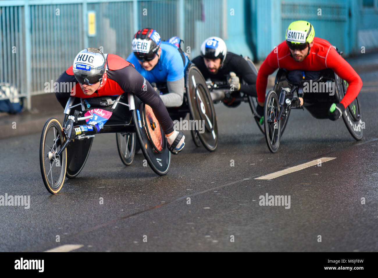 Marcel Hug and David Weir racing in the Vitality Big Half marathon ...
