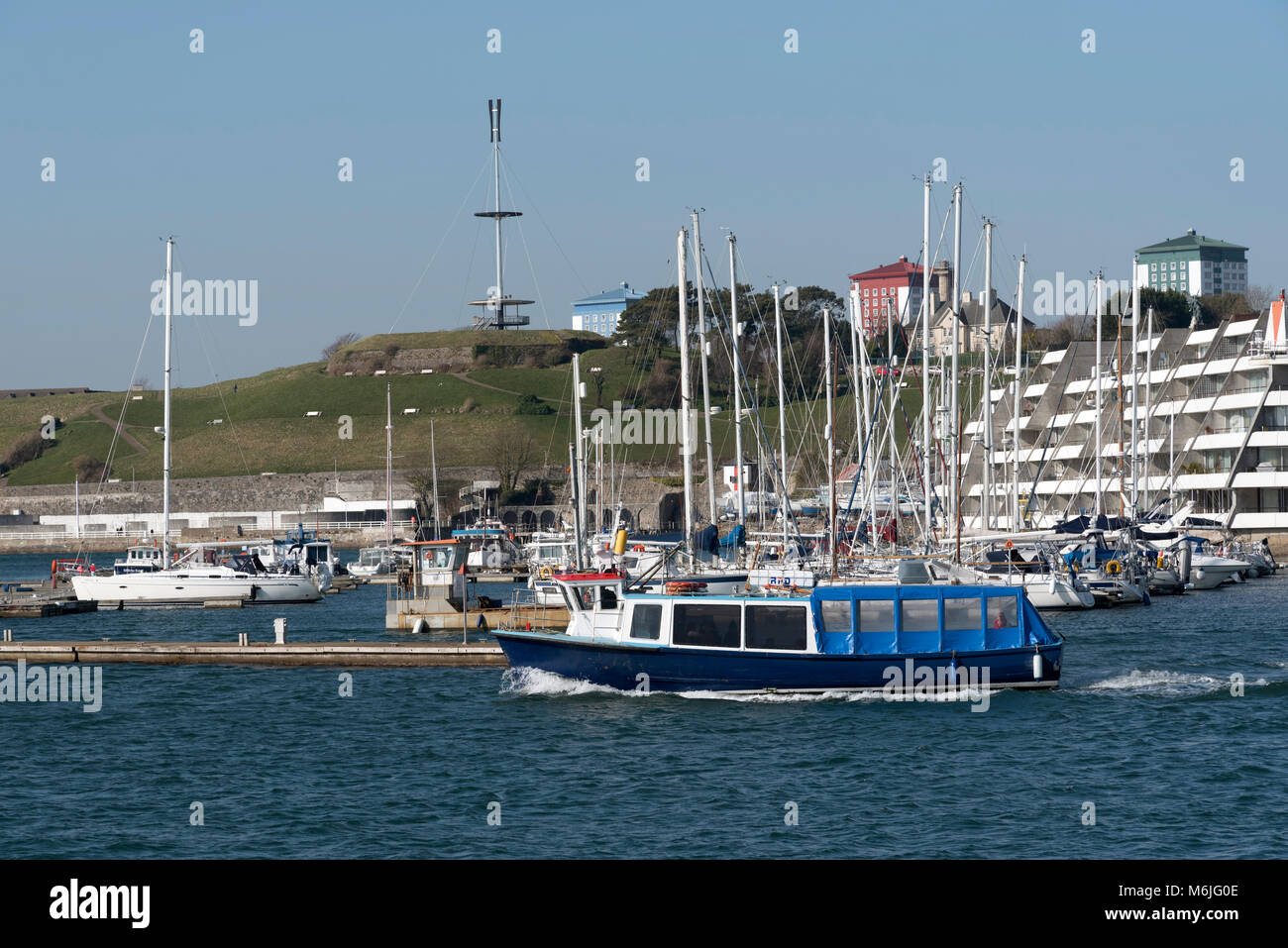 Plymouth, Devon UK. February 2018. The Cremyll ferry passing the ...
