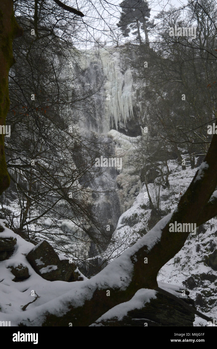 Pistyll Rhaeadr waterfall Berwyn mountains Stock Photo - Alamy
