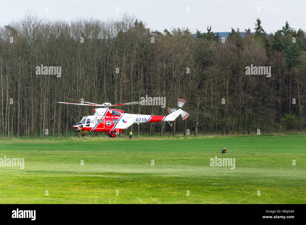 PLASY, CZECH REPUBLIC - APRIL 30: PZL W-3 Sokol rescue helicopter ...