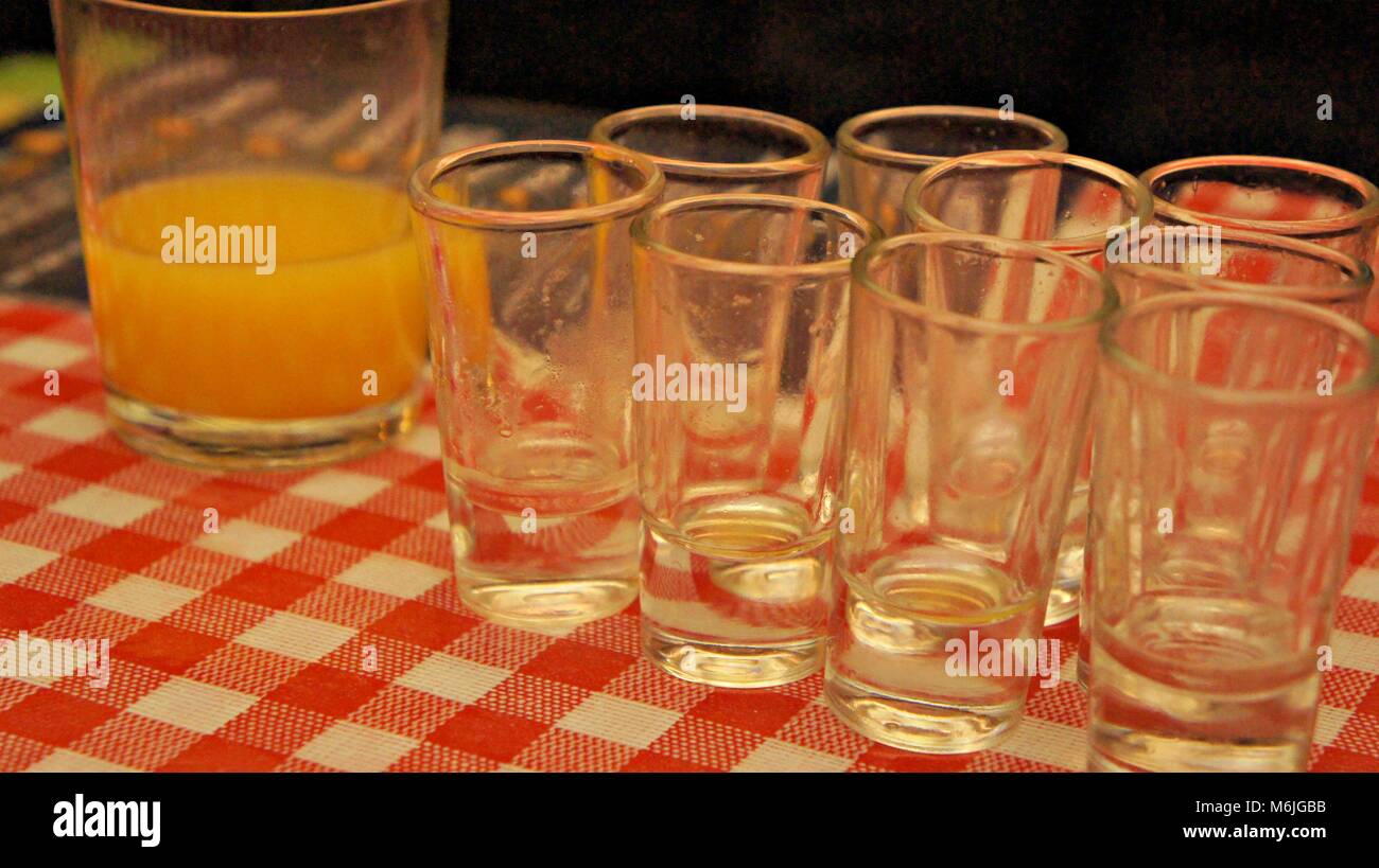 Empty Shots Of Alcohol Stock Photo - Alamy
