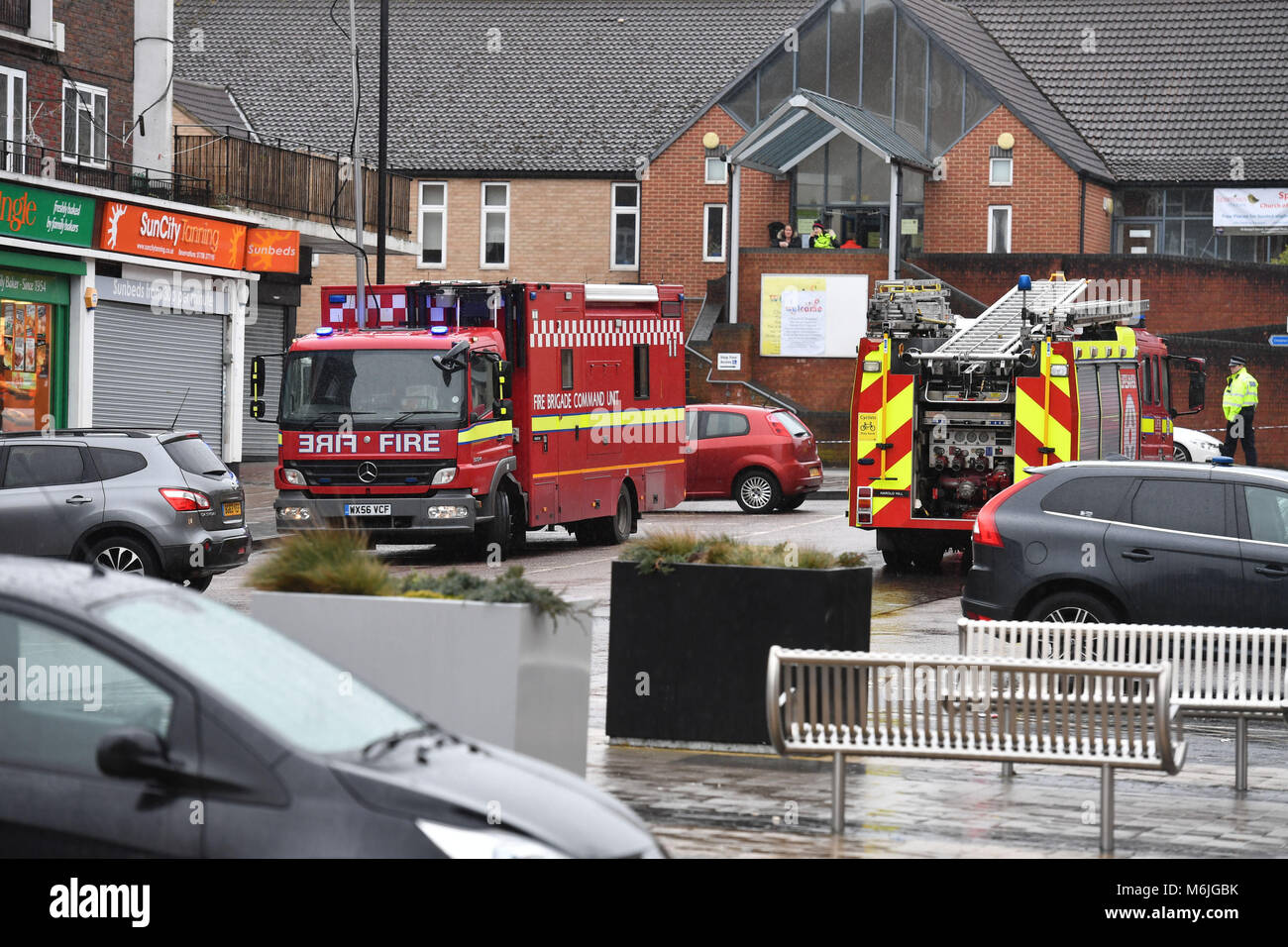 The scene in Harold Hill in north east London after emergency services ...