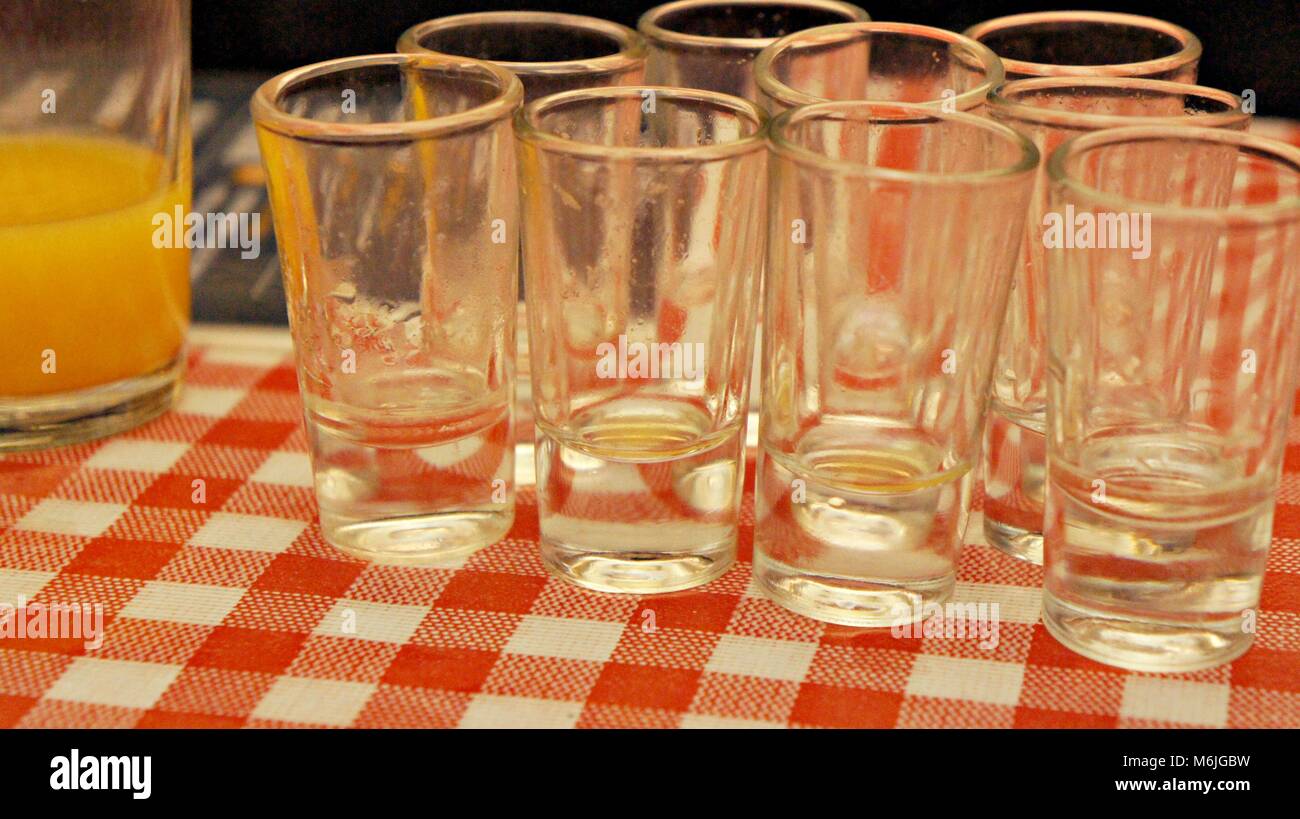 Empty Shots Of Alcohol Stock Photo - Alamy