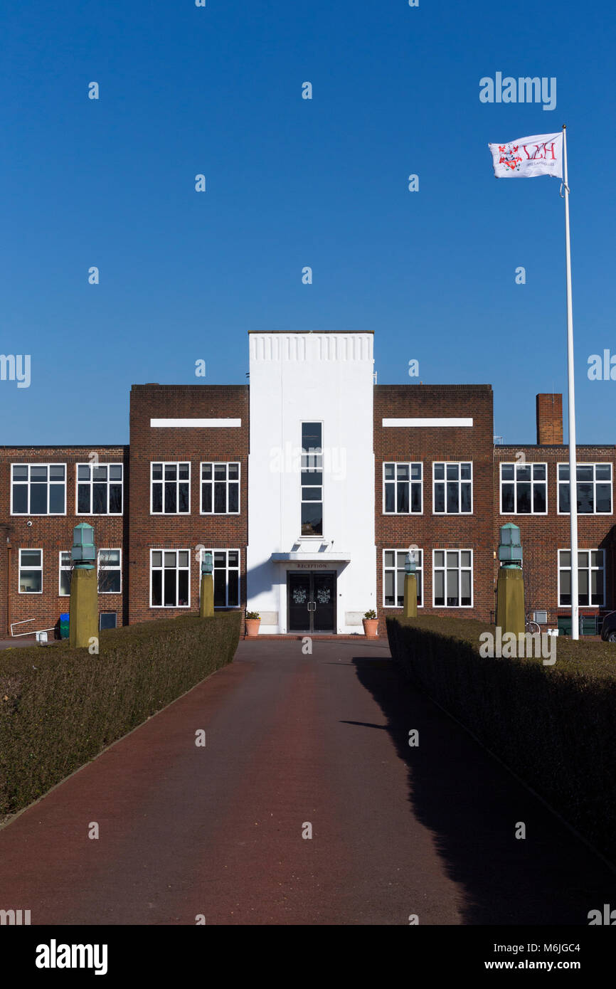 Flag flying school building entrance hi-res stock photography and ...
