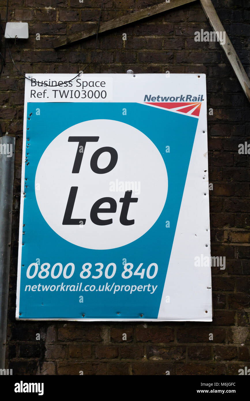 A Network rail sign / signage advertising property to let under some ...