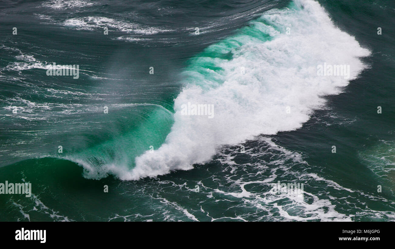 Ocean storm with with big windy waves. Background shot of clear sea ...