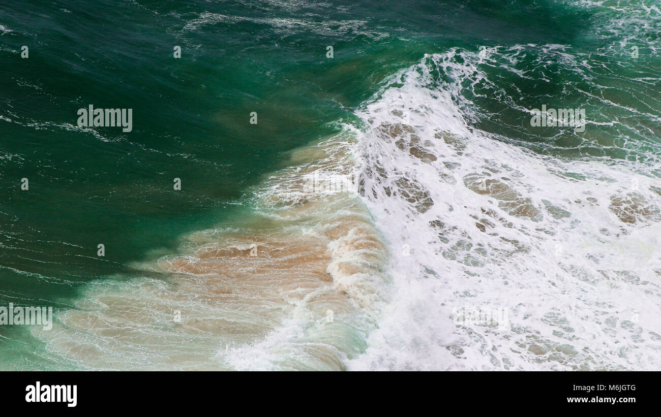 Ocean storm with with big windy waves. Background shot of clear sea ...