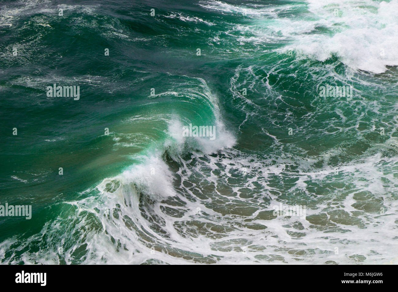 Ocean storm with with big windy waves. Background shot of clear sea ...