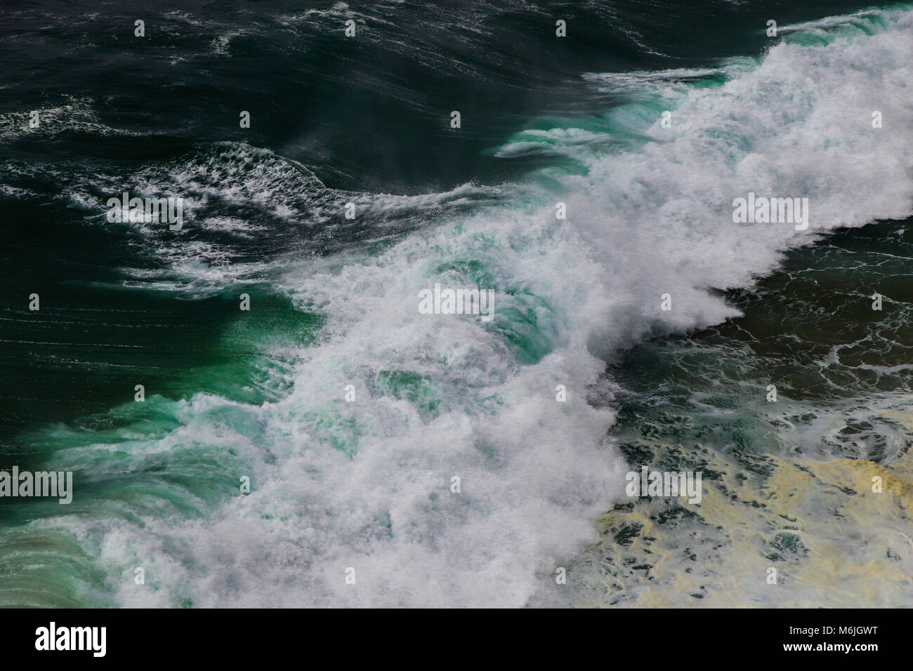 Ocean storm with with big windy waves. Background shot of clear sea ...