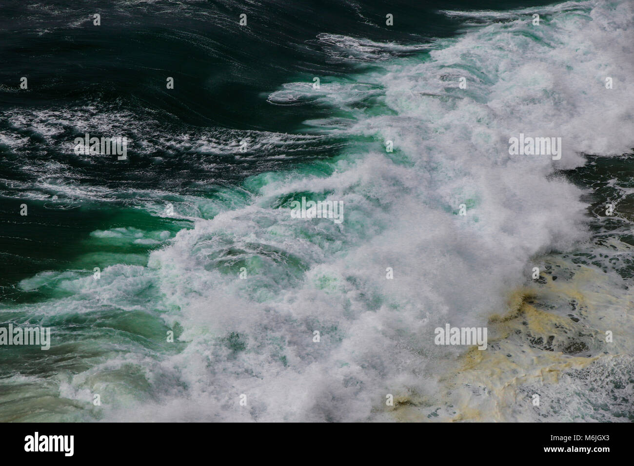 Ocean storm with with big windy waves. Background shot of clear sea ...