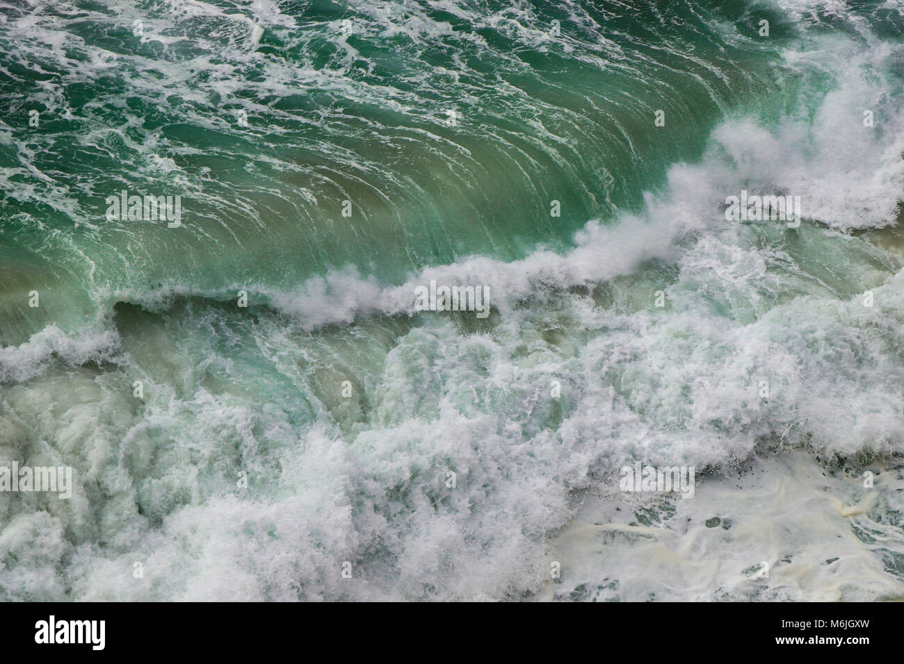 Ocean storm with with big windy waves. Background shot of clear sea ...