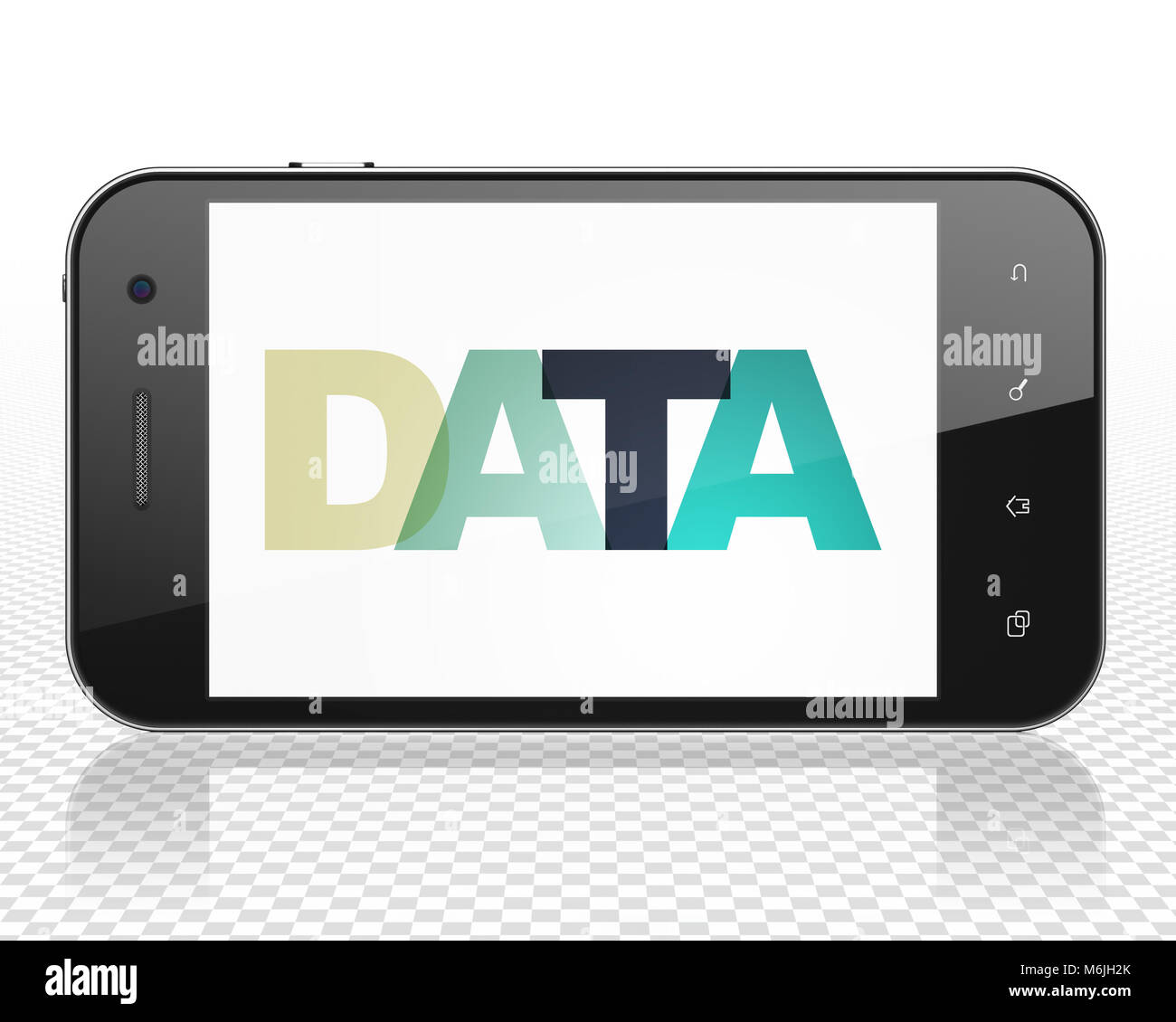 Information concept: Smartphone with Data on display Stock Photo - Alamy