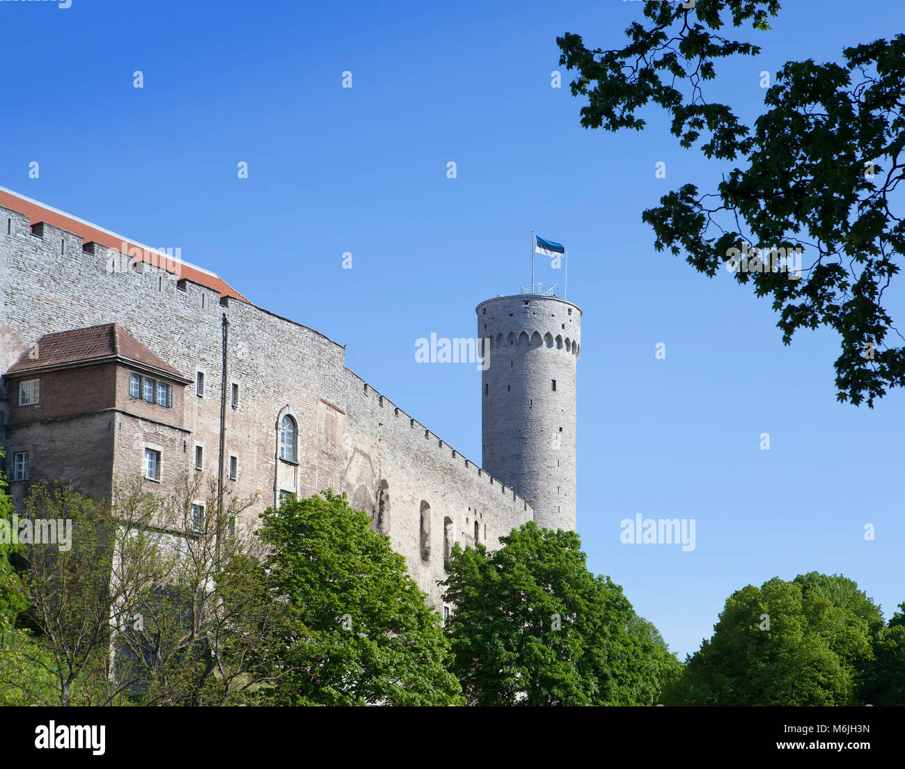 Toompea Castle on Toompea hill (Tall Hermann tower). Tallinn, Estonia ...