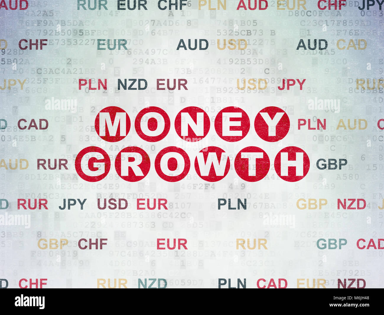 Money concept: Money Growth on Digital Data Paper background Stock ...