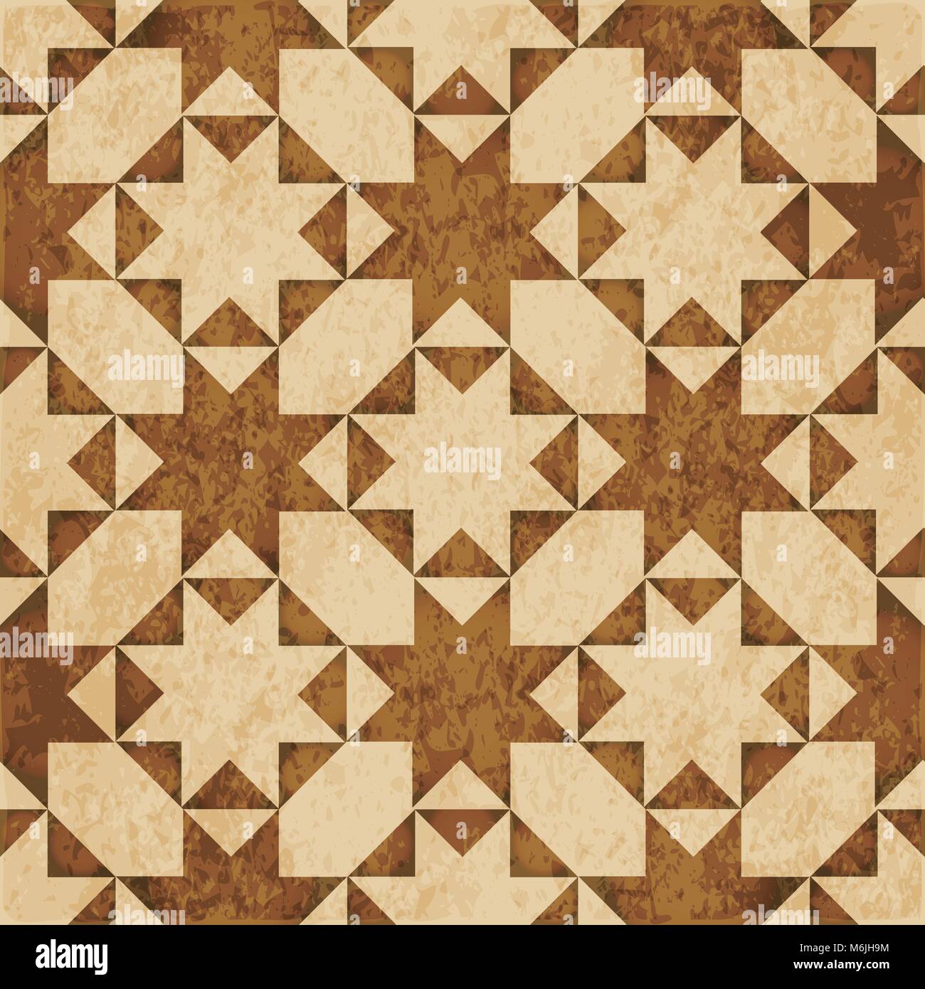 Retro brown watercolor texture grunge seamless background octagon star ...