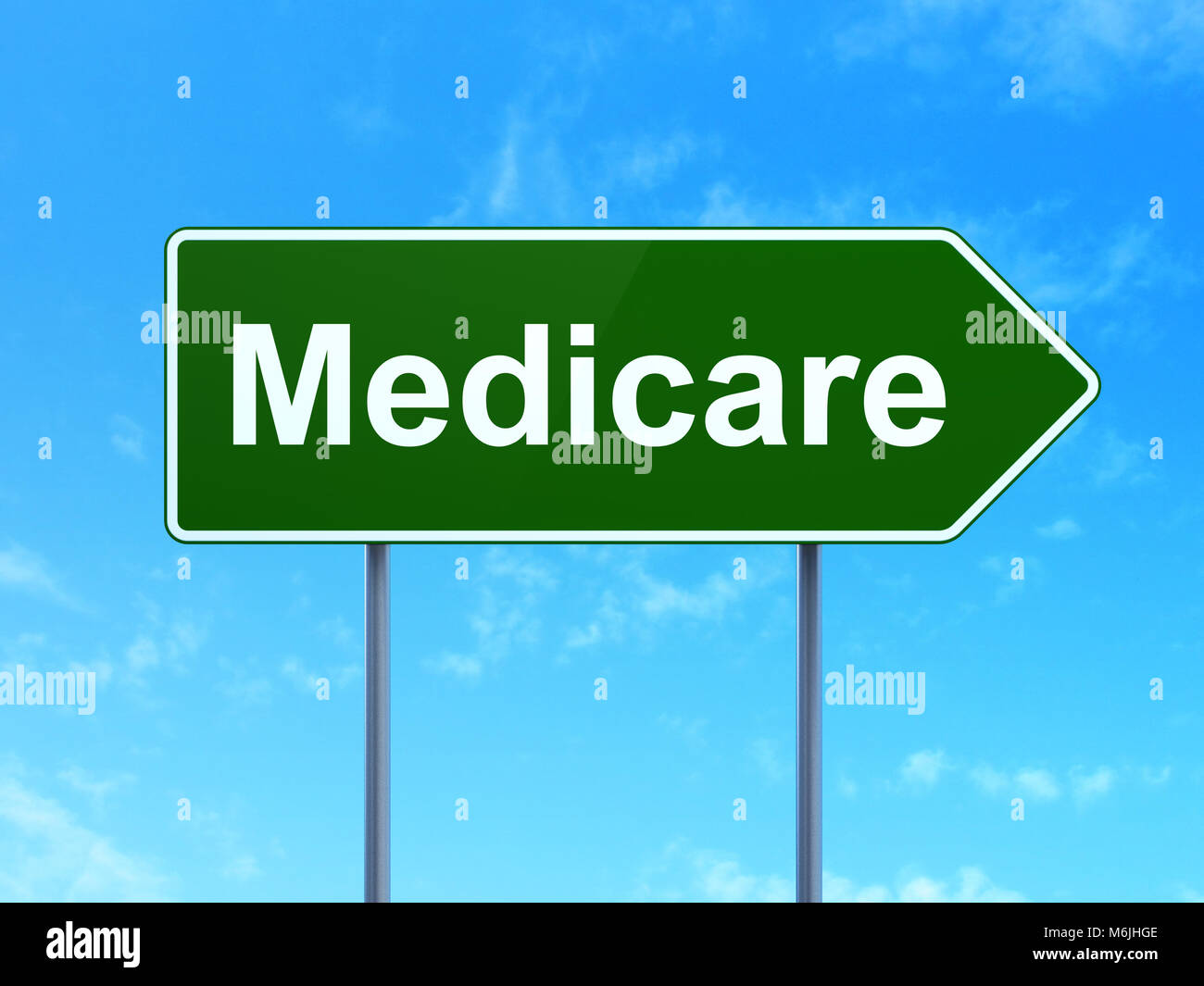 Medicine concept: Medicare on road sign background Stock Photo - Alamy