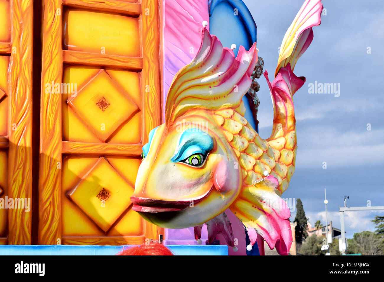 Acireale (CT), Italy - February 11, 2018: detail of a allegorical float ...