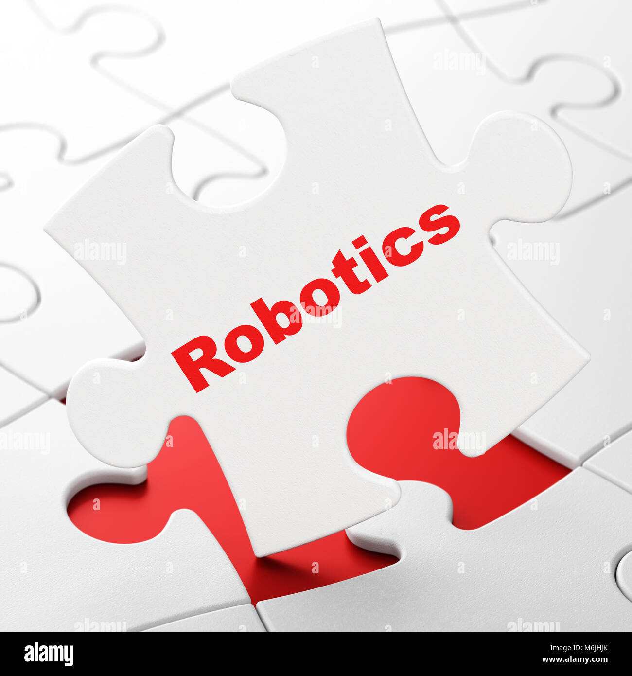 Science concept: Robotics on puzzle background Stock Photo - Alamy