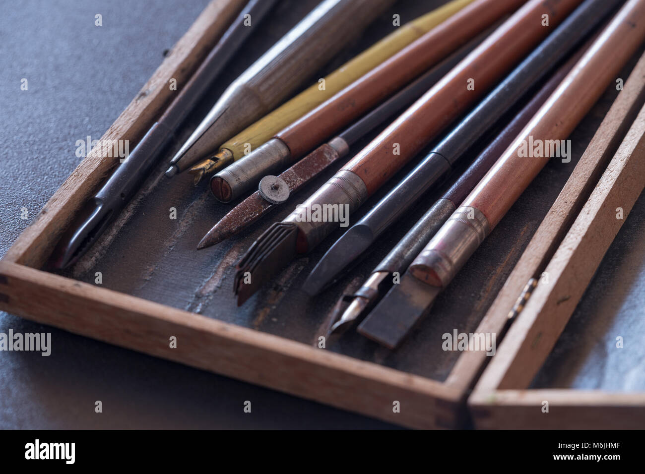 Old school, drafting and drawing accessories / vintage Stock Photo - Alamy