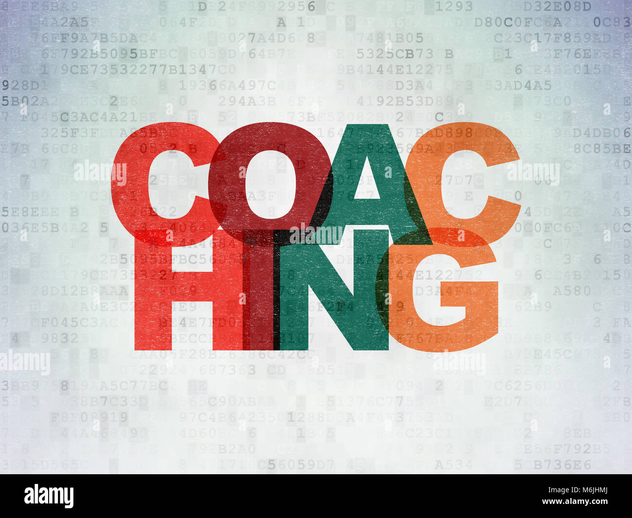Learning concept: Coaching on Digital Data Paper background Stock Photo ...