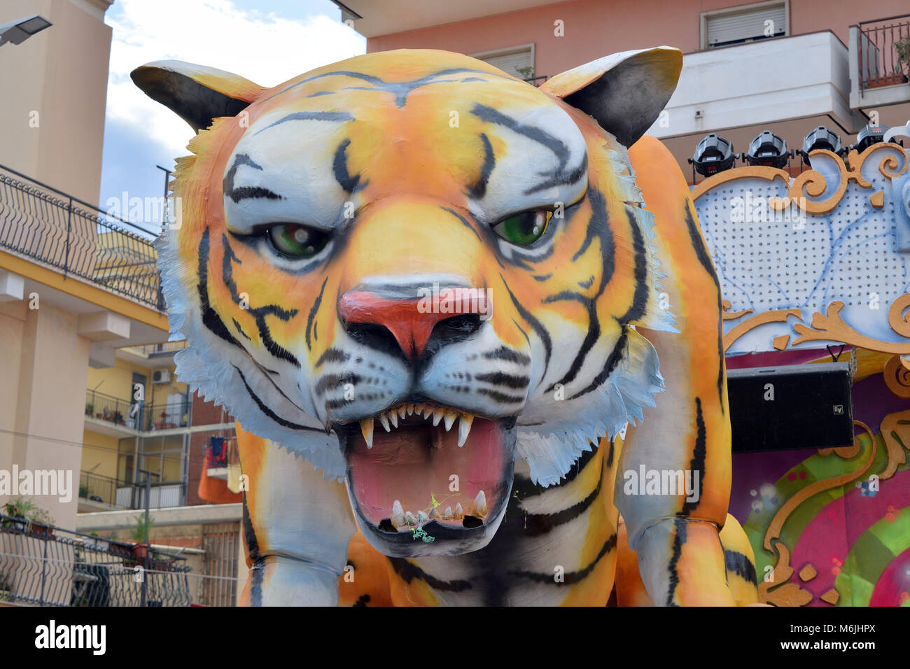 Acireale (CT), Italy - February 11, 2018: detail of a allegorical float ...
