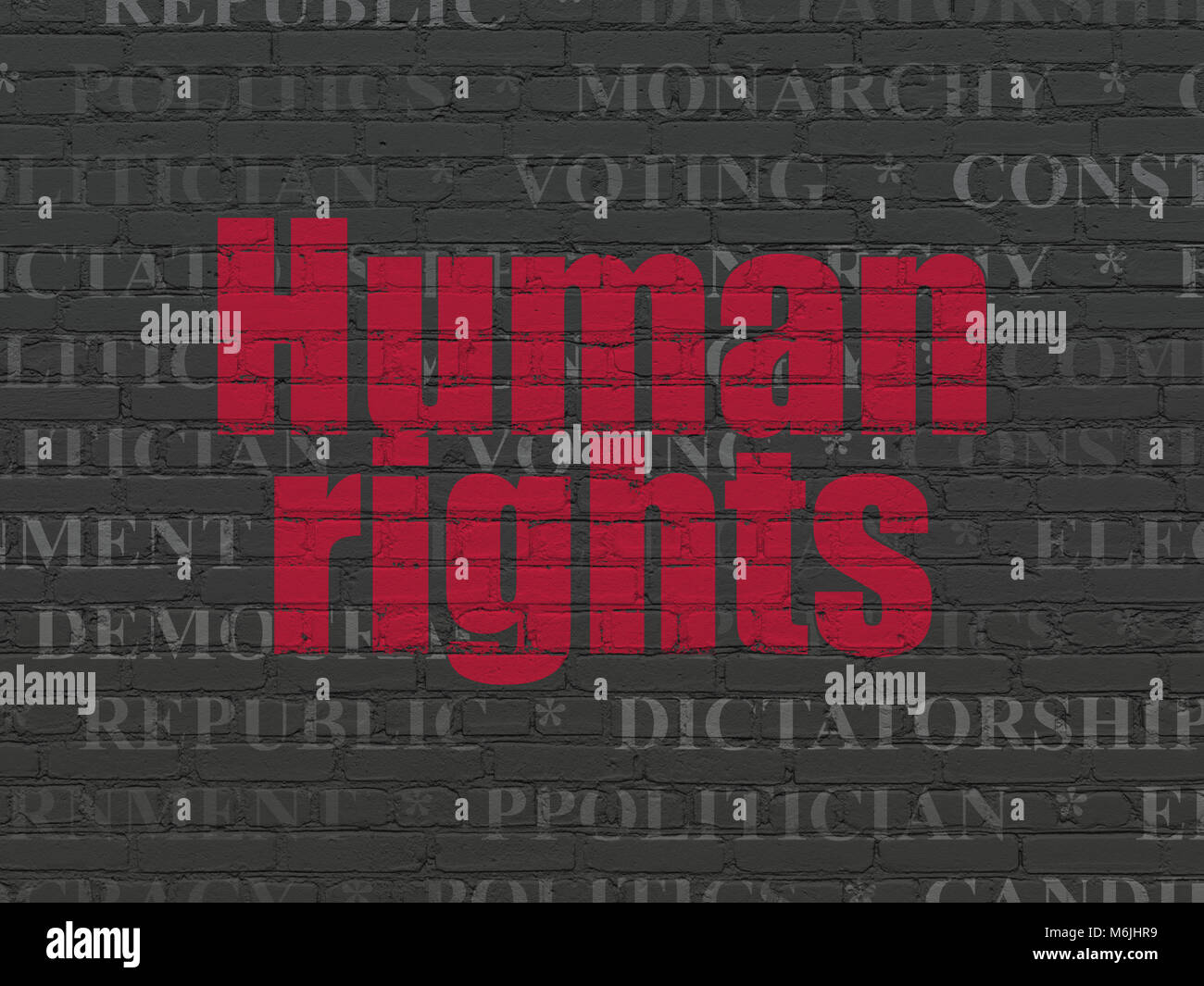 Politics concept: Human Rights on wall background Stock Photo - Alamy