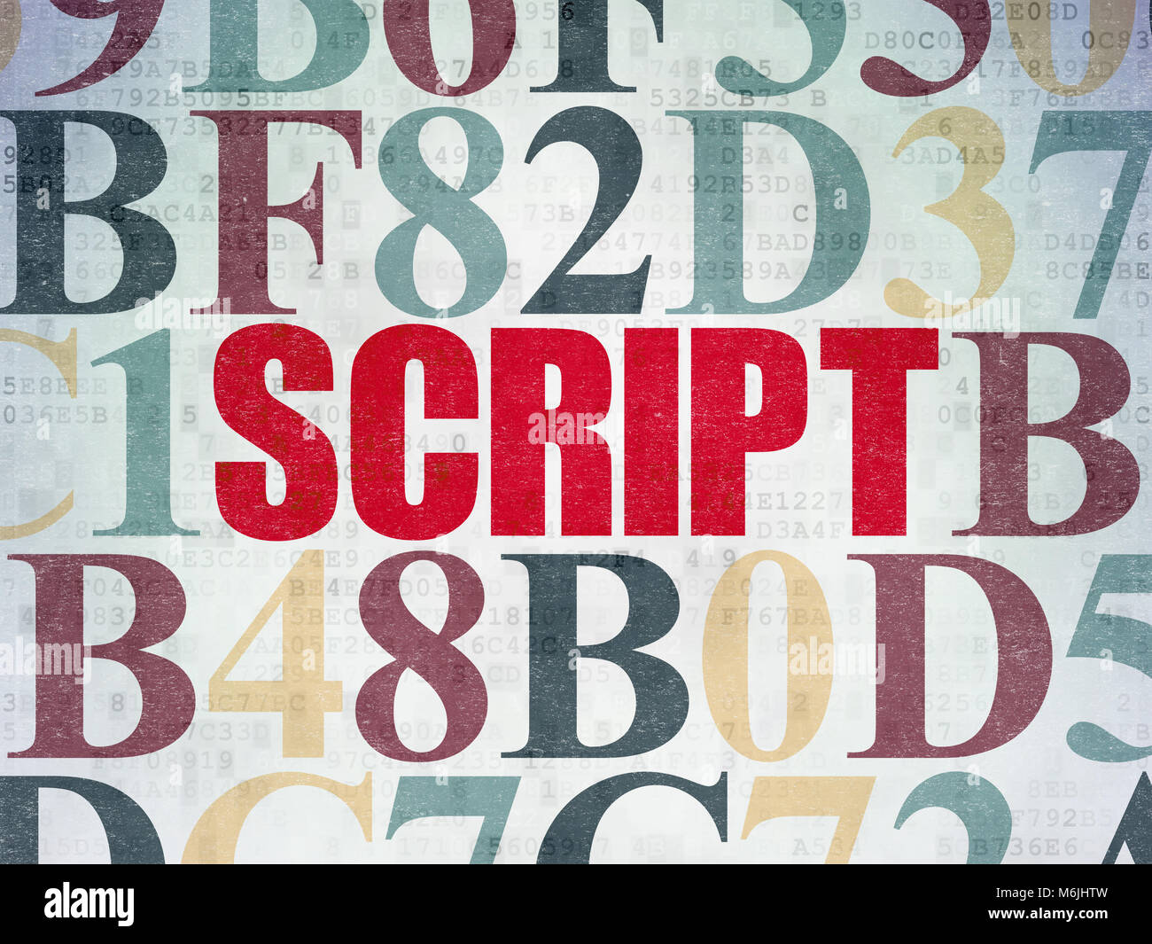 Programming concept: Script on Digital Data Paper background Stock ...