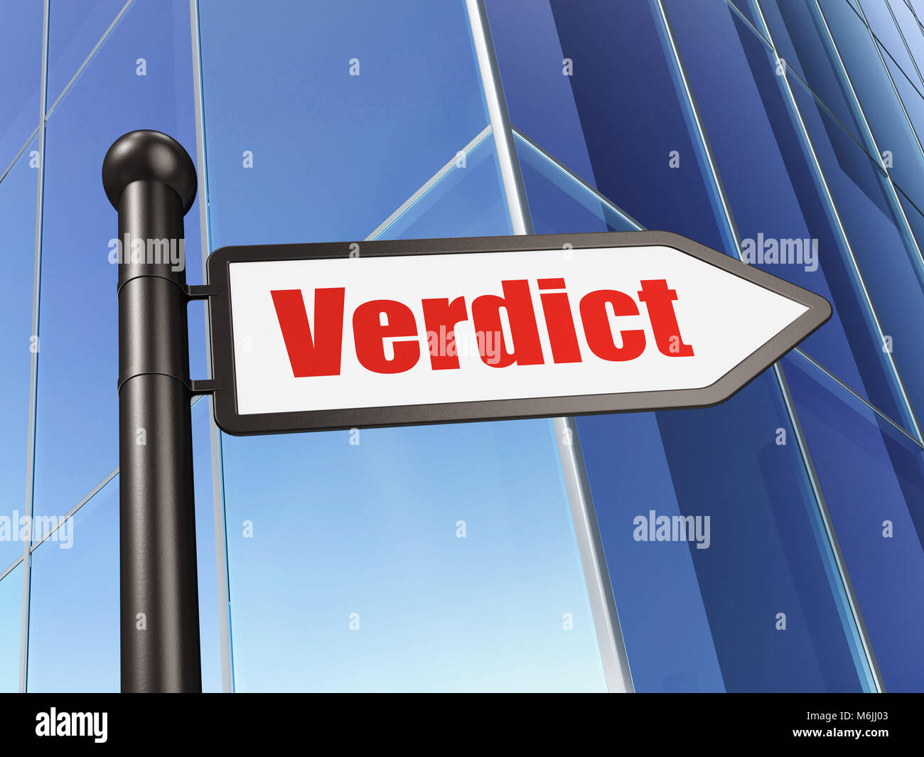 Law concept: sign Verdict on Building background Stock Photo - Alamy
